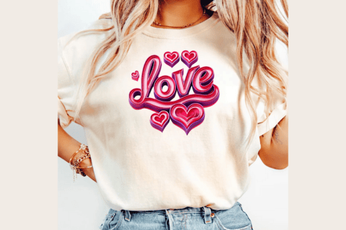 Retro Valentine's Day Sublimation Design - Retro Heart & Love Valentine ...