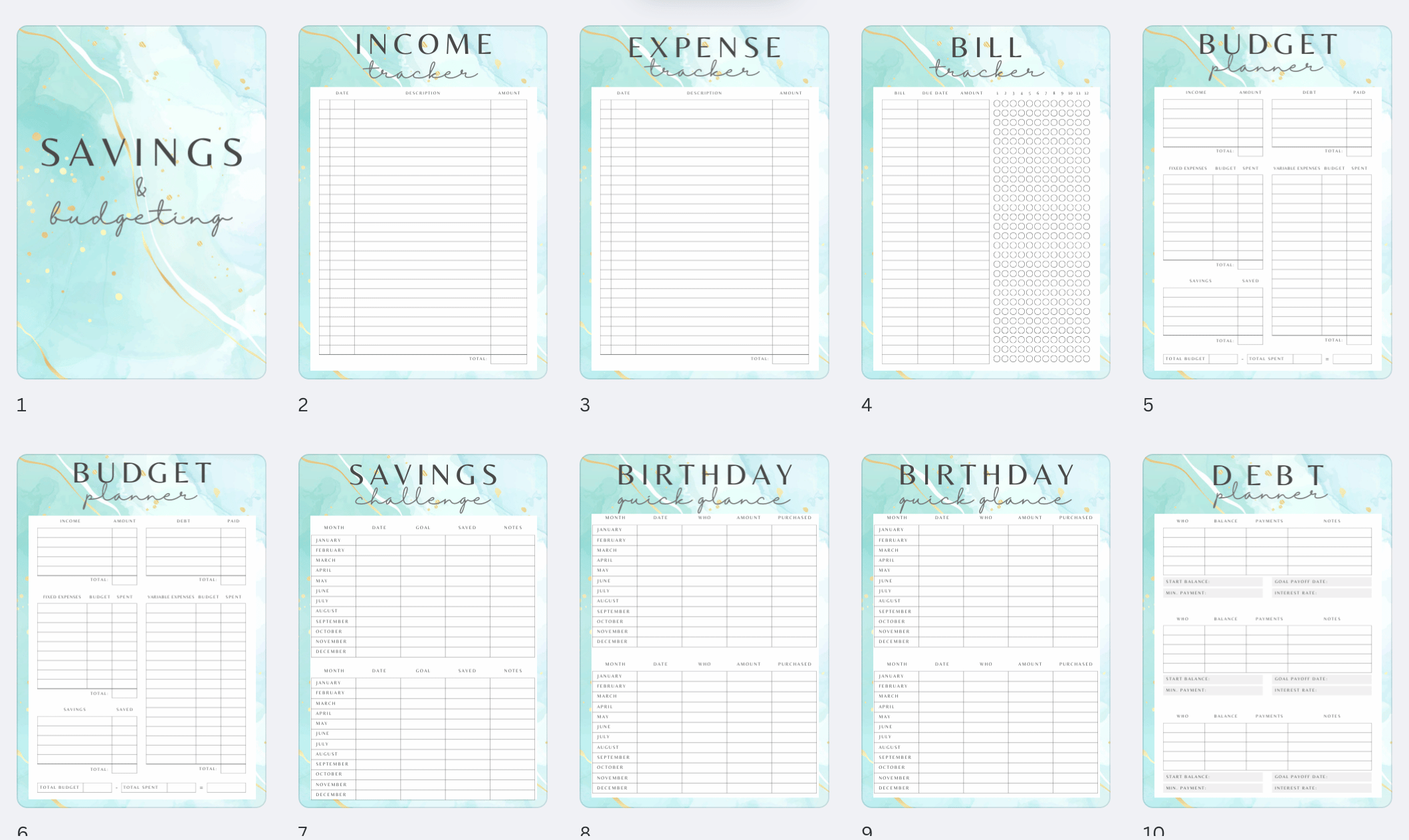 DIGITAL - Blue Savings Book / Challenge - Payhip