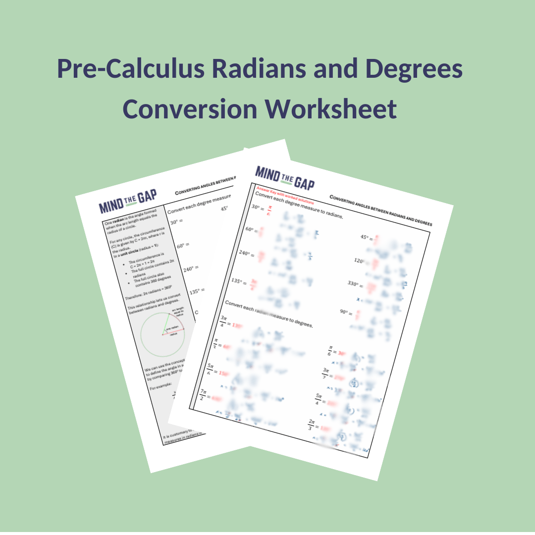 Radian to Degree Worksheet - Payhip