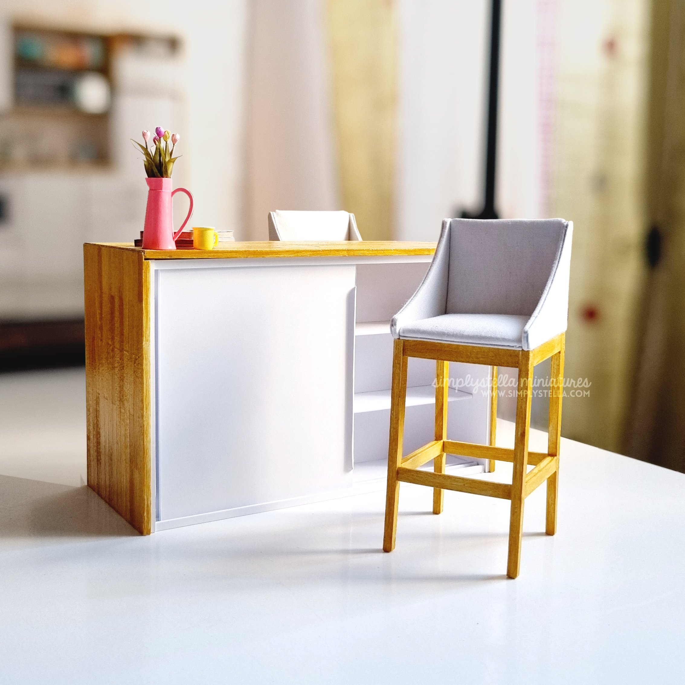 Miniature KITCHEN ISLAND AND STOOLS | SVG SILHOUETTE STUDIO files for ...