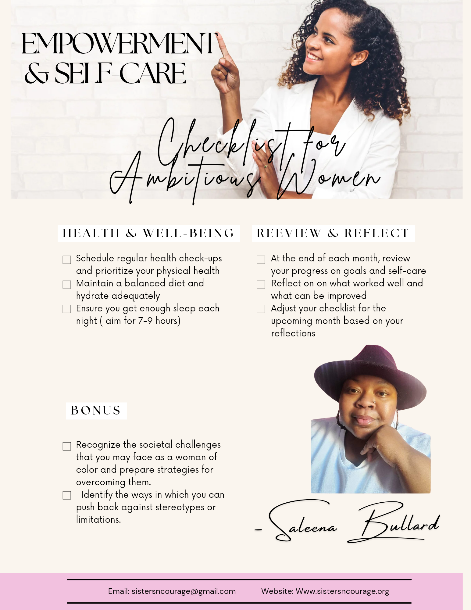Empowerment & Self-Care Checklist for Ambitious Women - Payhip