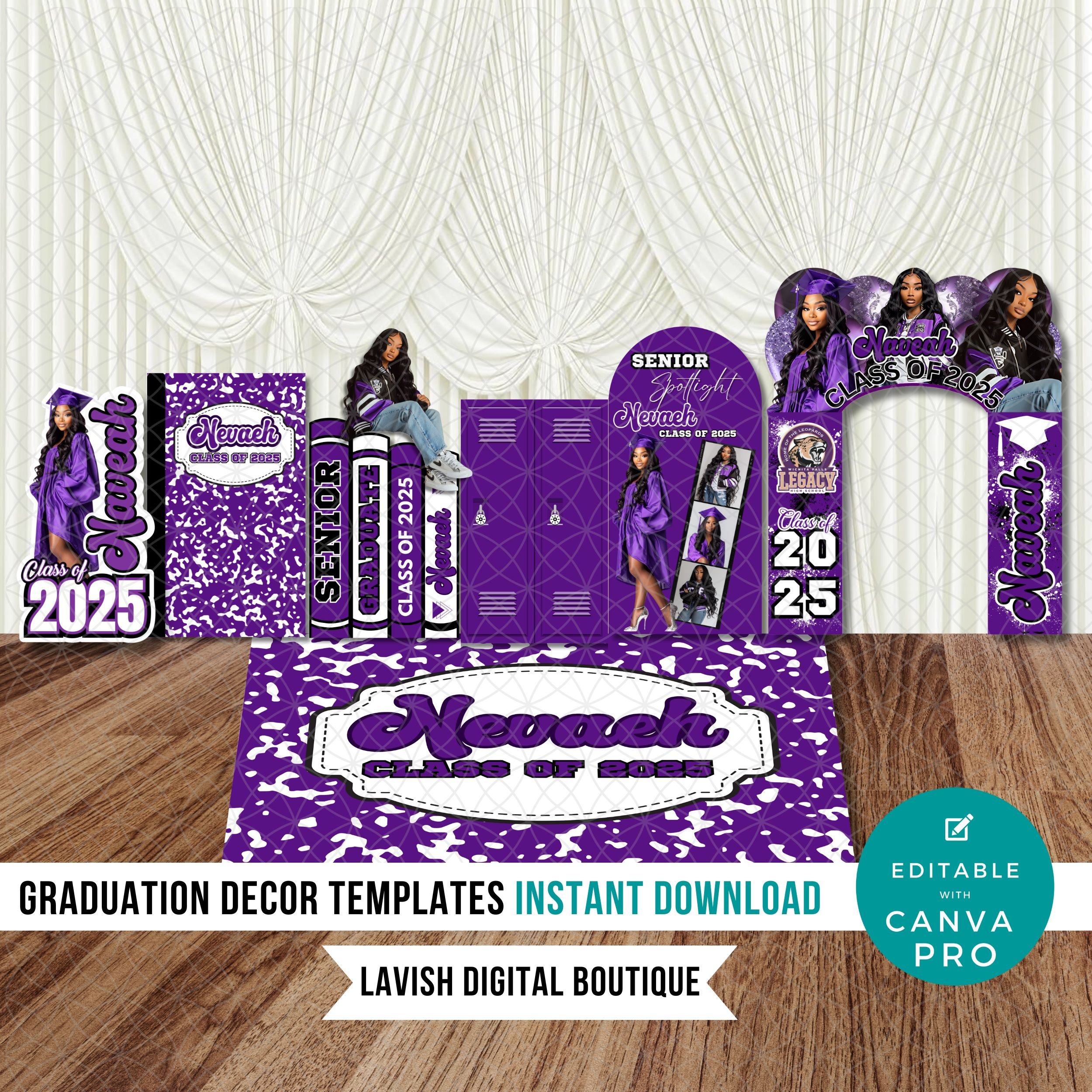 Graduation Decor Bundle Canva Templates - Payhip