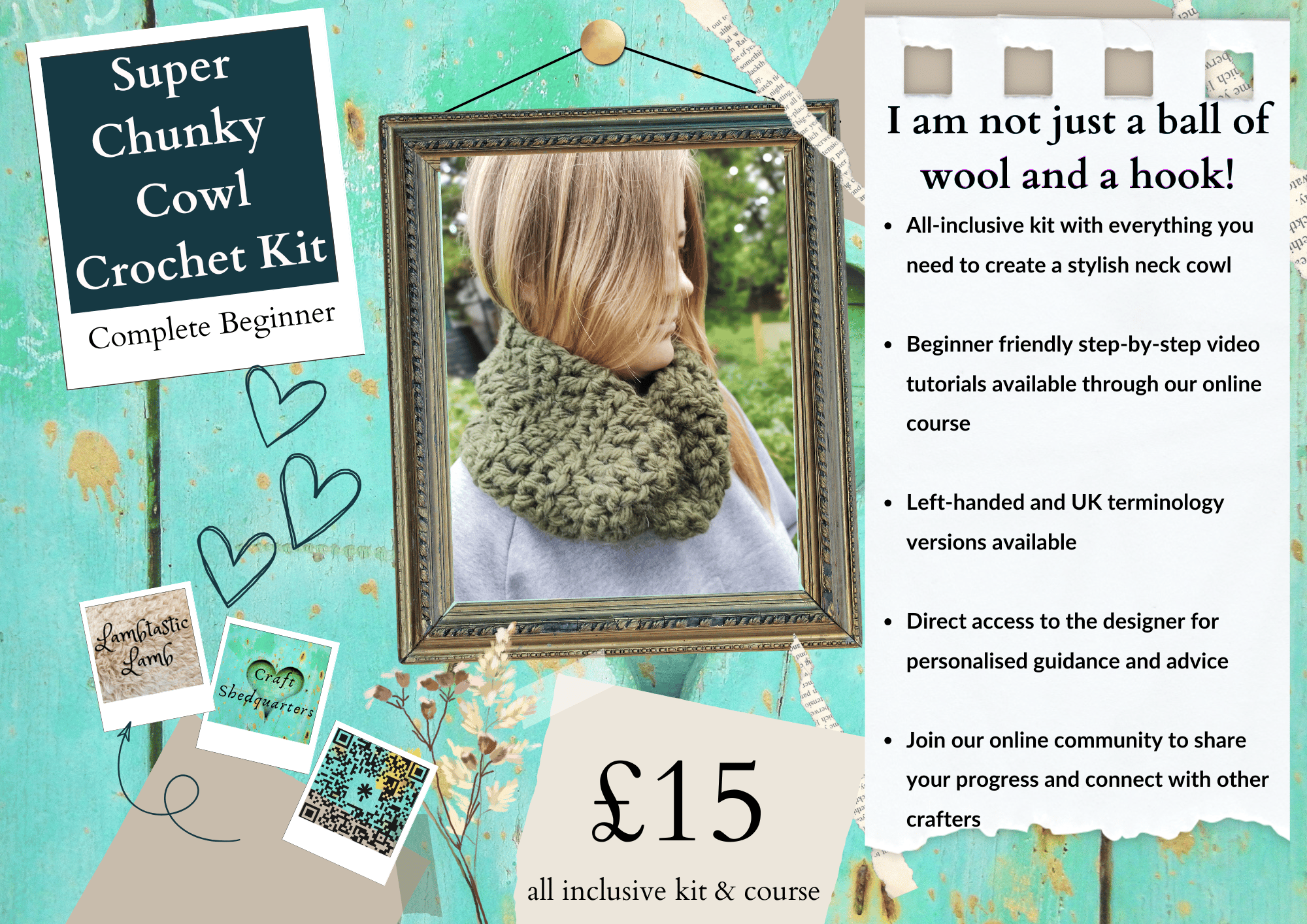 Woolly Ridge Beanie All-Inclusive Crochet Kit - Level 1 - With Bonus ...