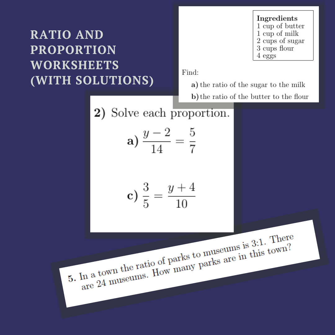 Ratio and Proportion Worksheets (with solutions)