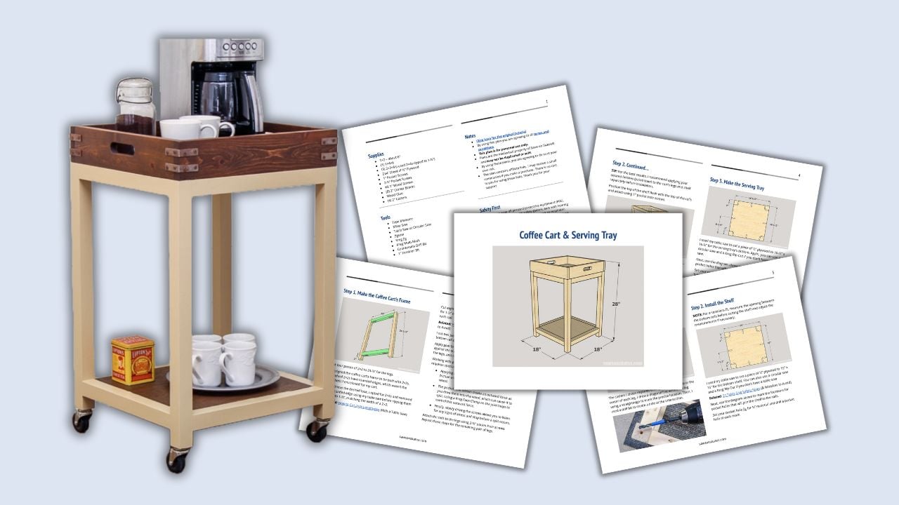 Coffee Cart with Tray PDF Plan