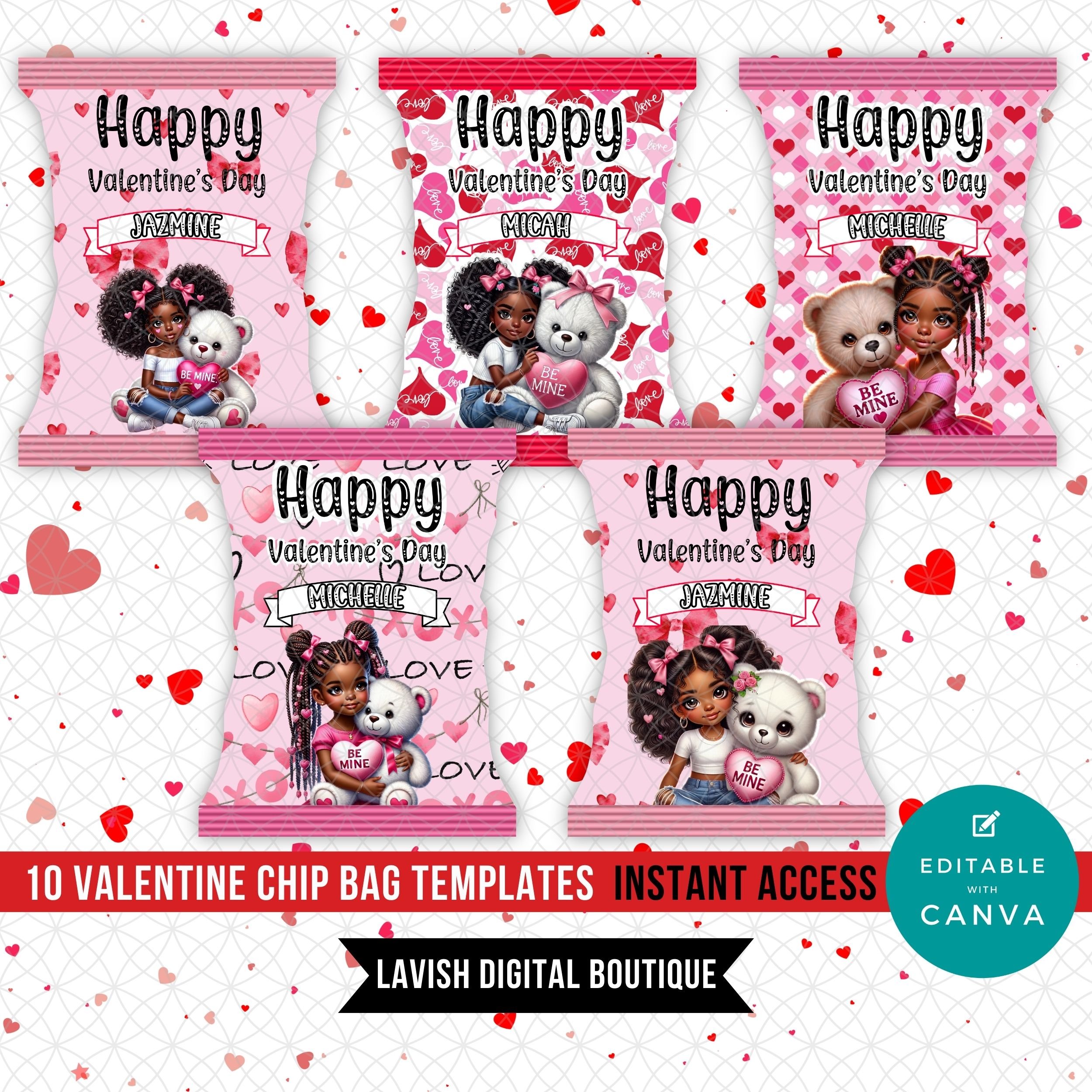 Valentine's Day Kids Chip Bag Template, Valentine's Day Chip Bundle ...