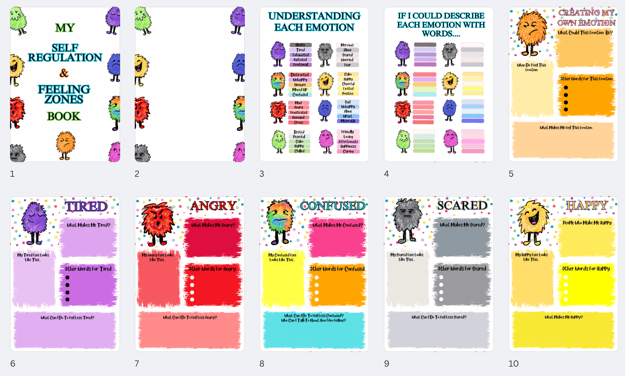 10 x Children's Feelings Zones & Self Regulation - Payhip