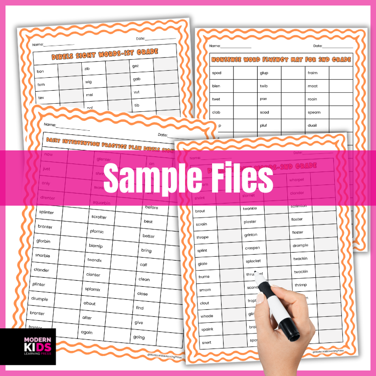 Dibels Style Sight Words- 1st , 2nd, 3rd Grade, Nonsense & Daily ...