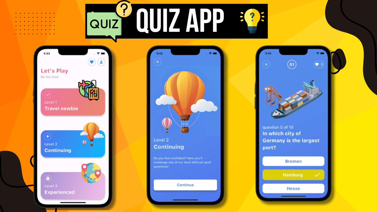🚀📱 Epic Quiz App UI - Assets (FREE) - Payhip