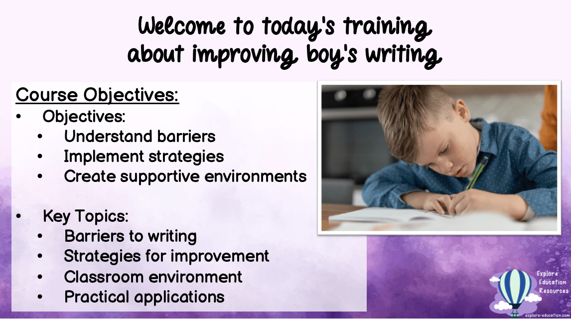 Improving Boys' Writing - Training Course for INSET days / Staff ...