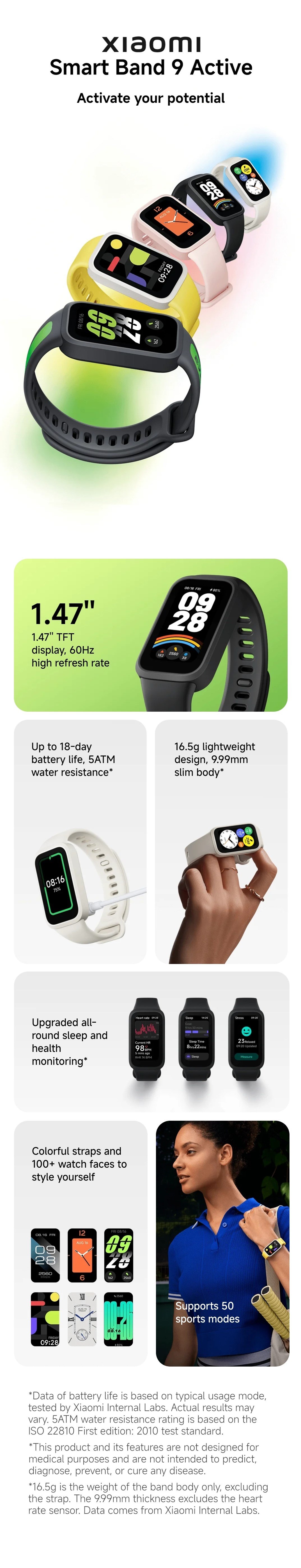 Xiaomi Smart Band 9 Active Replaceable frame Fitness Tracker - Payhip