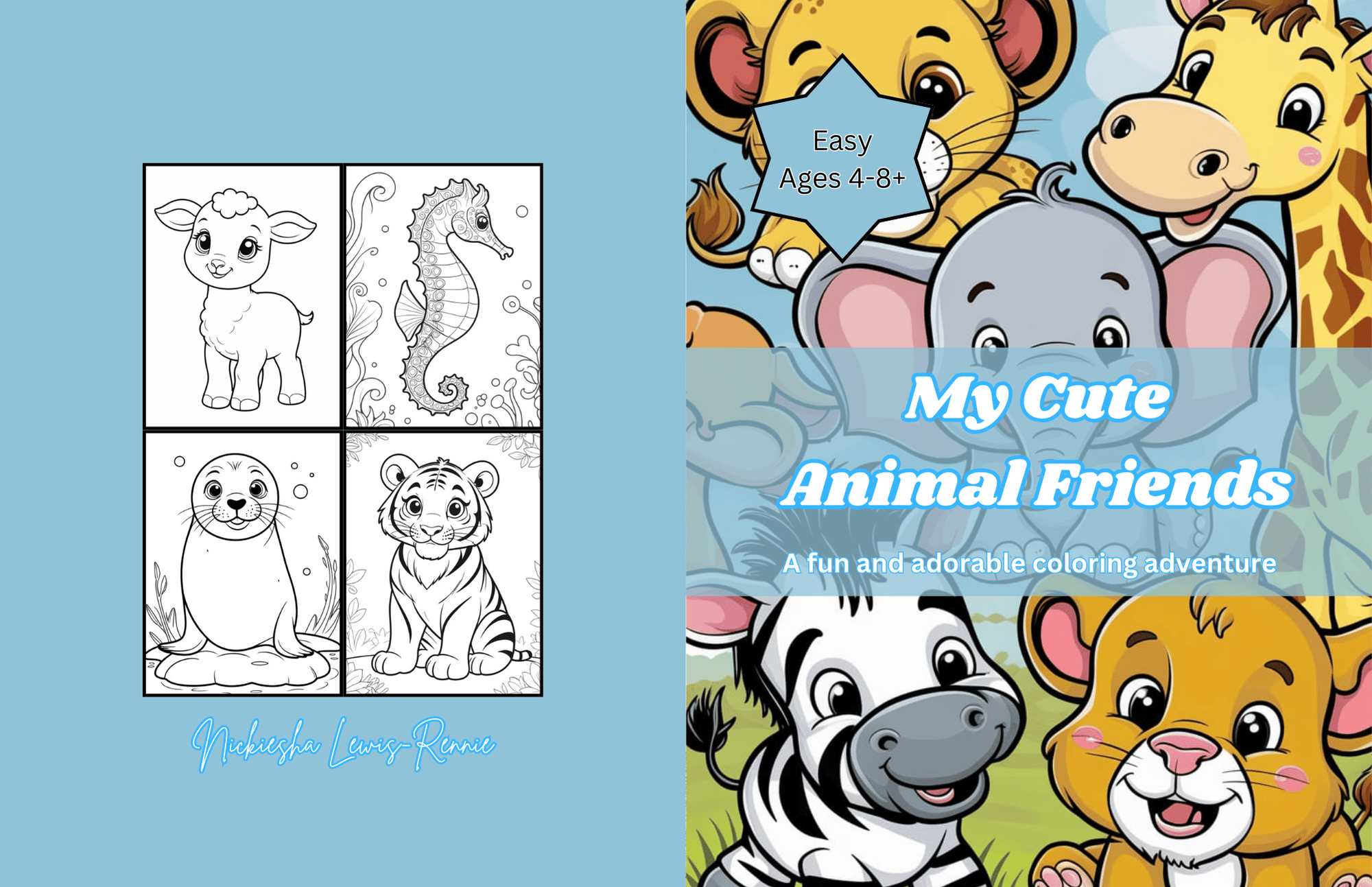 My Cute Animal Friends.: A fun and Adorable Coloring Adventure. - Payhip