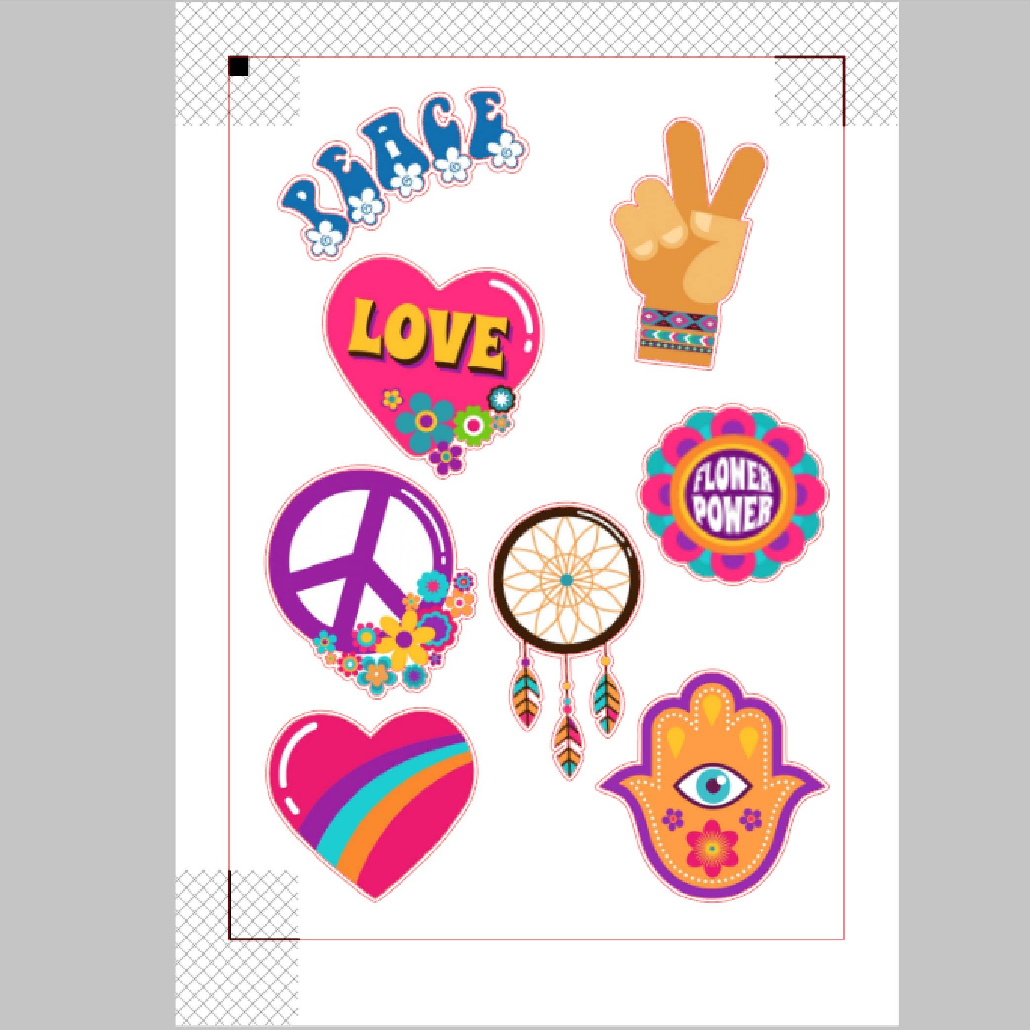 Retro Peace and Love Stickers: Celebrate the Groovy Spirit of the 60s ...