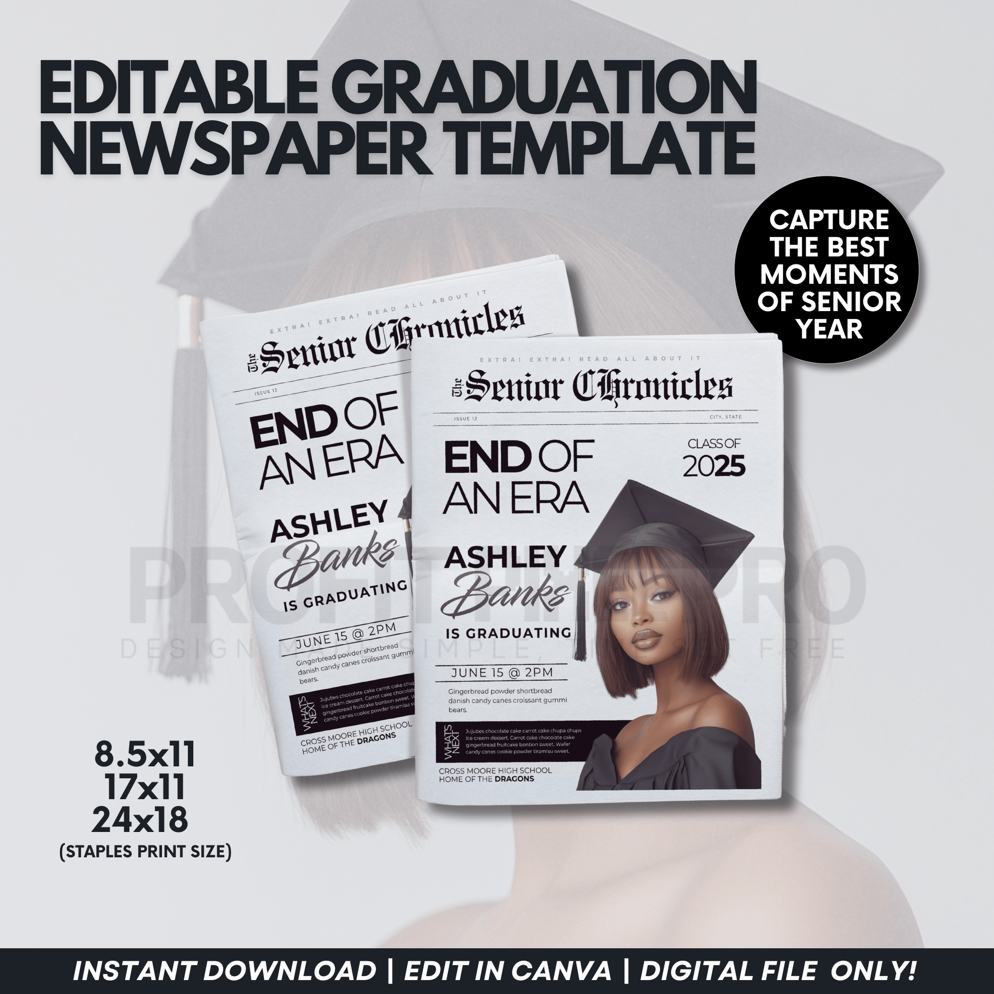 Senior Graduation Newspaper Template