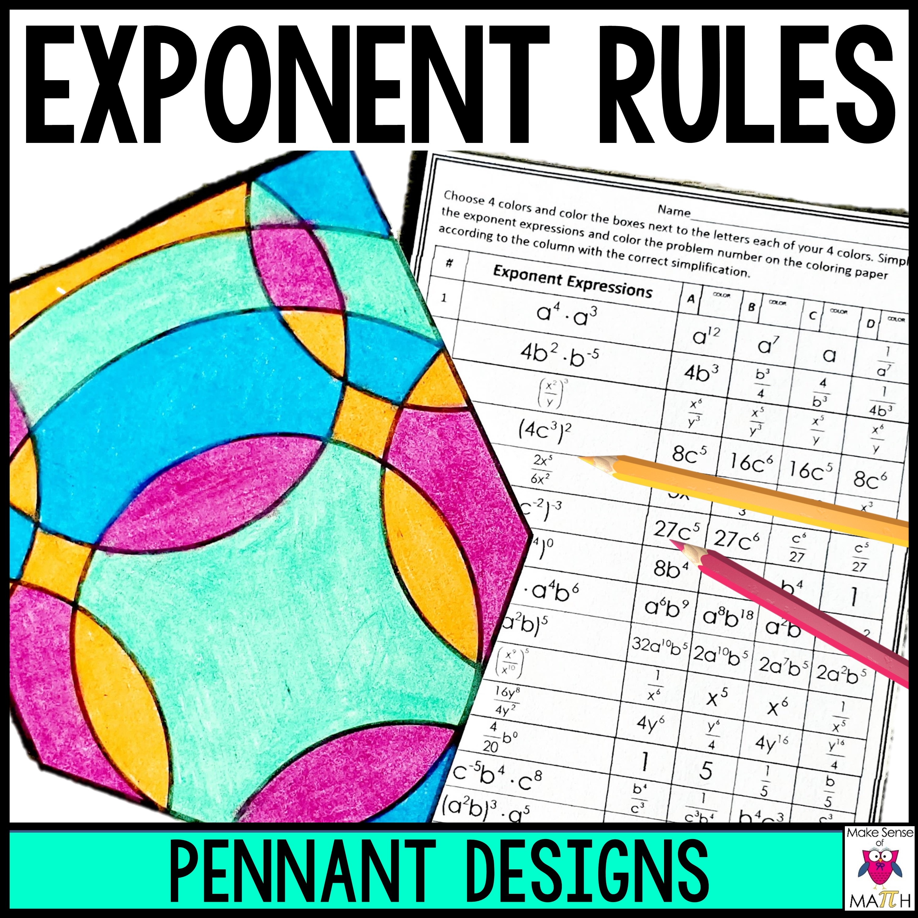 Properties of Exponents Pennant Activity