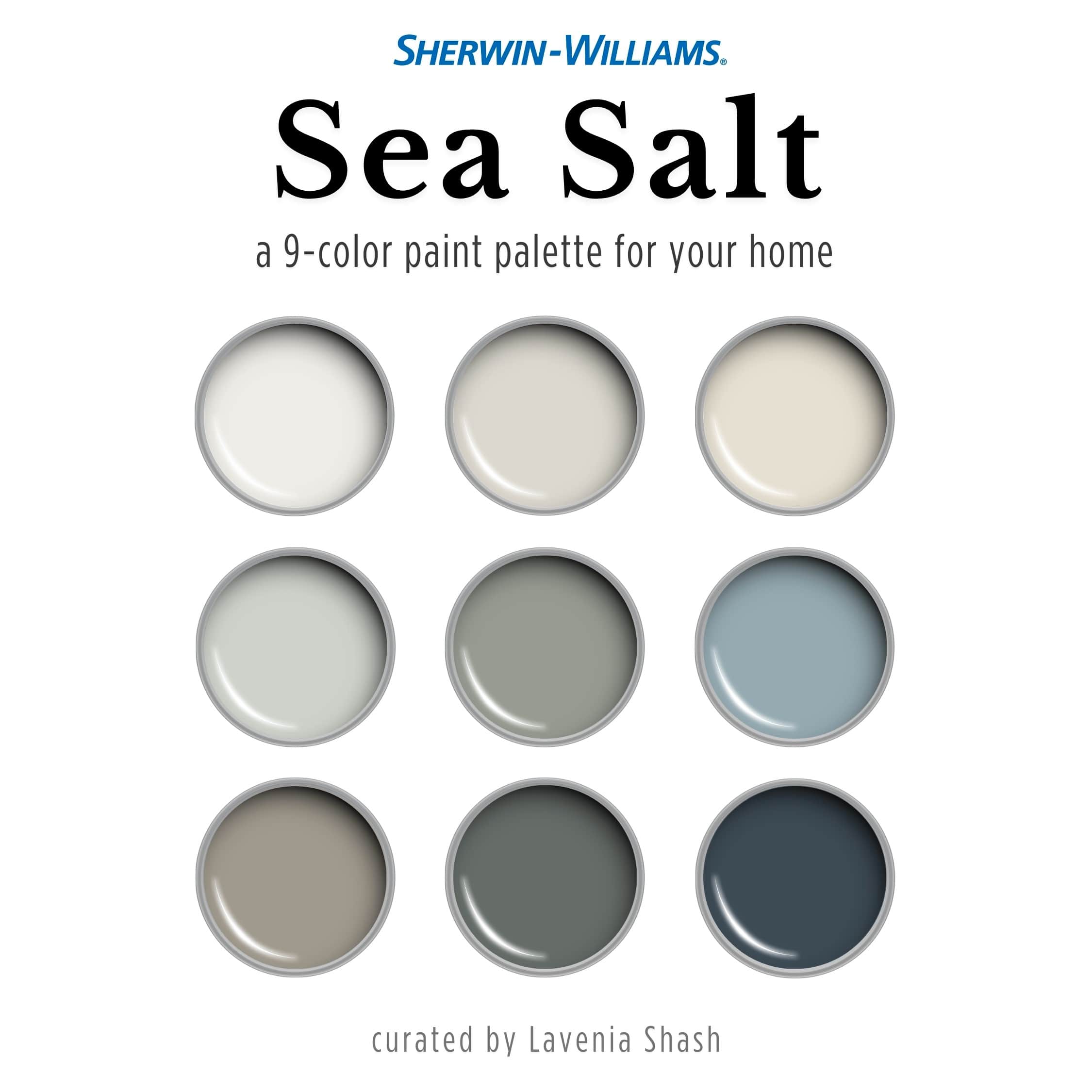 Sea Salt - Sherwin Williams paint color palette - Coastal Farmhouse ...