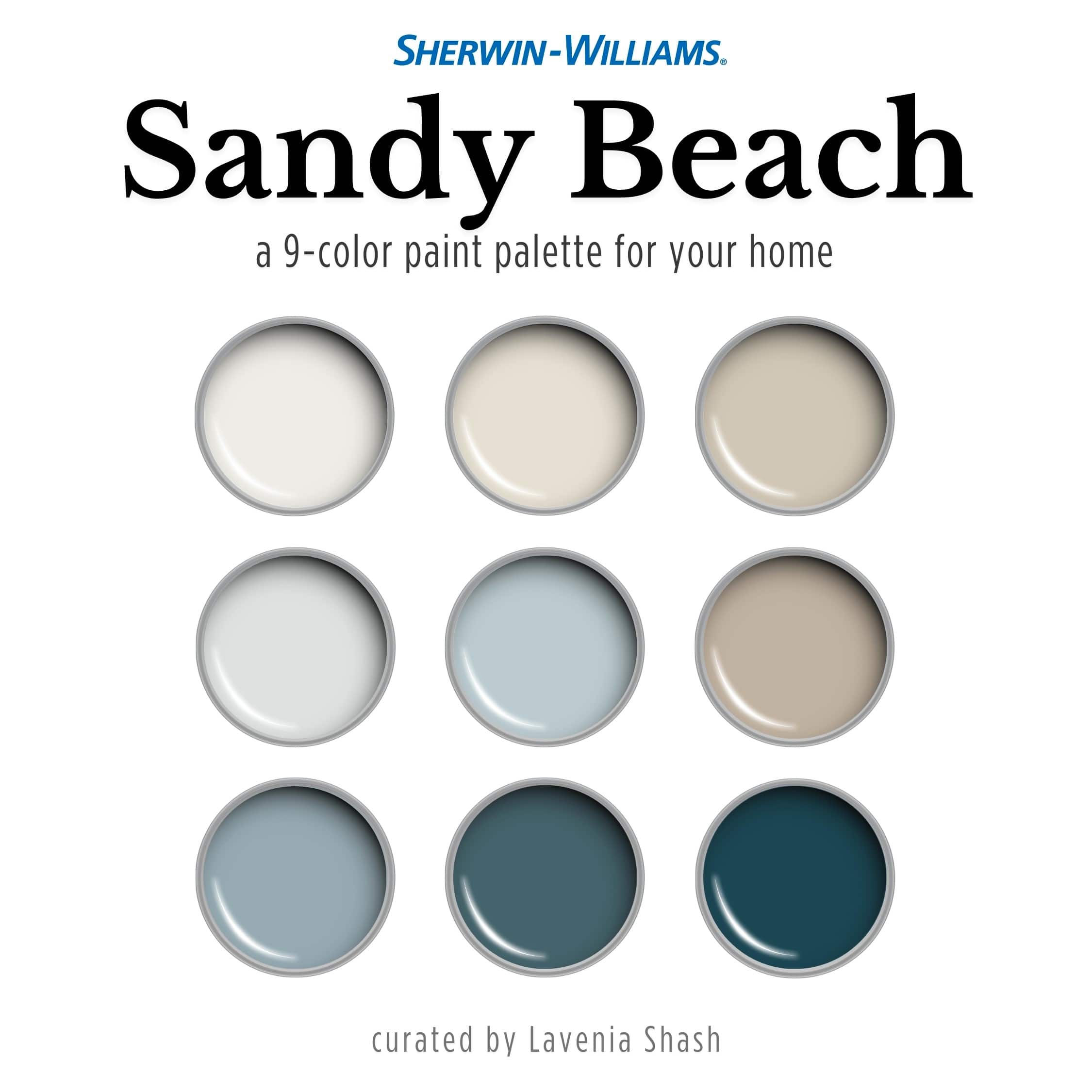Beach House Paint Colors: Sherwin Williams Palette With - Blue, Neutral ...