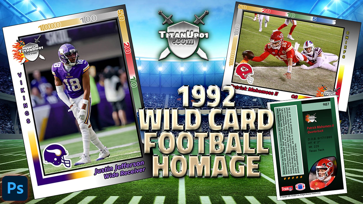1992 Wild Card Football Homage Photoshop PSD Templates