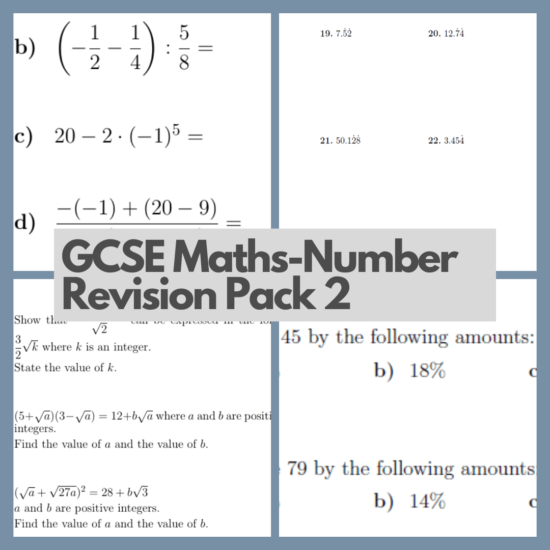 GCSE Maths-Number Revision Pack 2
