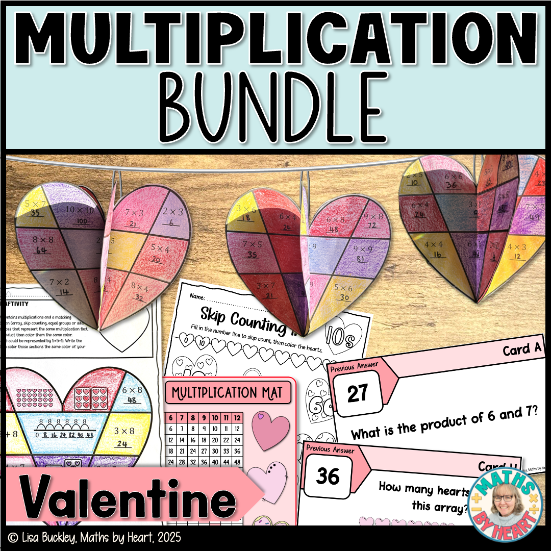 Multiplication Valentine Scavenger Hunt, Coloring, Craft BUNDLE - Payhip