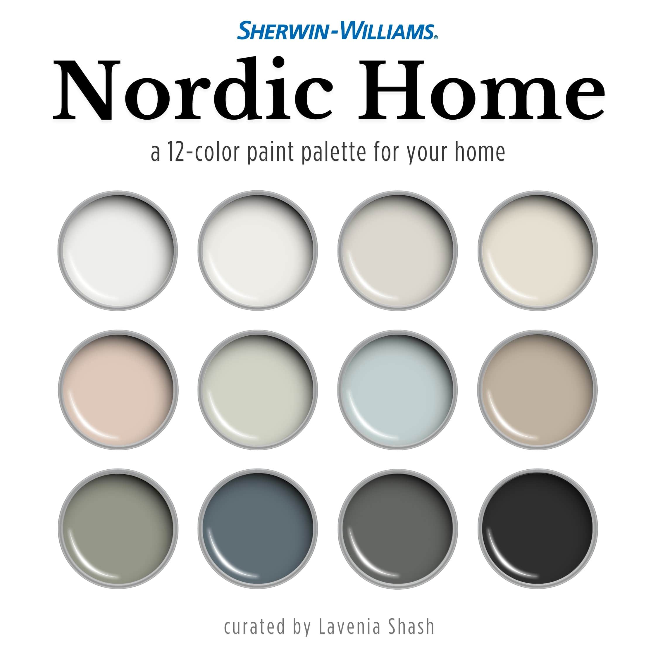 Nordic Scandinavian Color Palette: Sherwin Williams Modern Interior Scheme