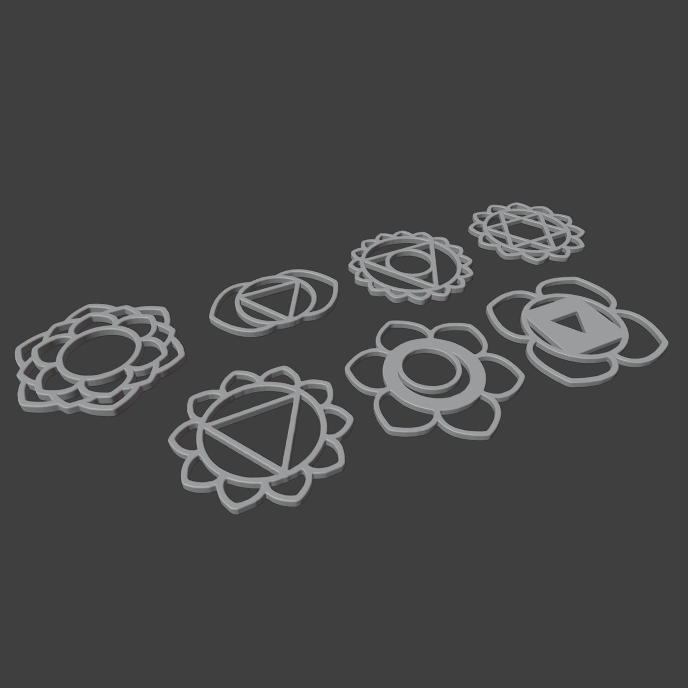 Chakras Spiritual Collection - 7 STL Files for 3D Printing | Digital ...