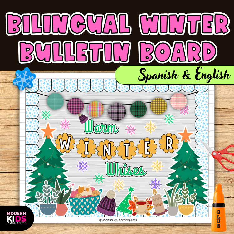Bilingual Winter Bulletin Board Craft Spanish & English Ideas