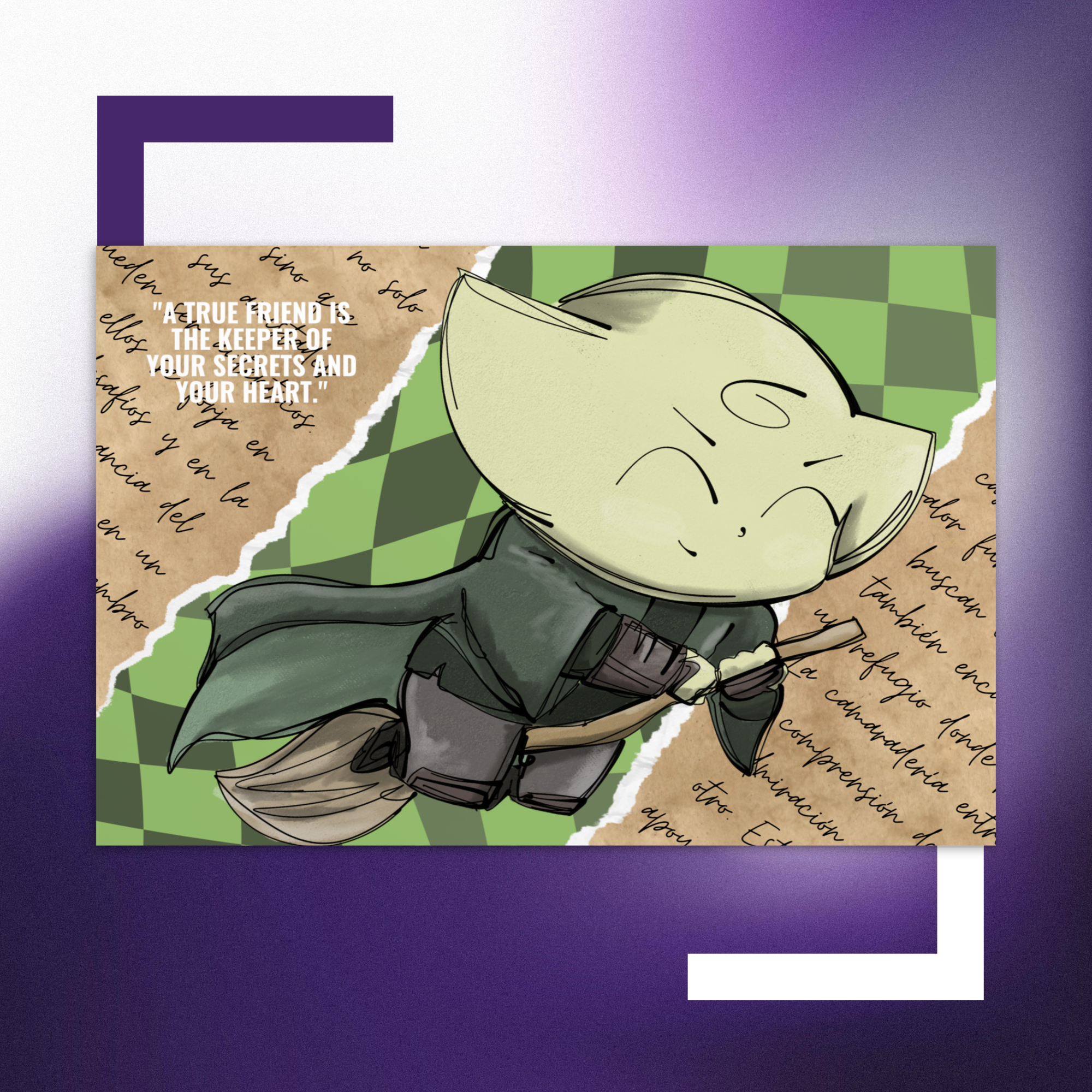 Nuggy Art Postcard - Slytherin and Friendship Edition (10x15 cm) - Payhip