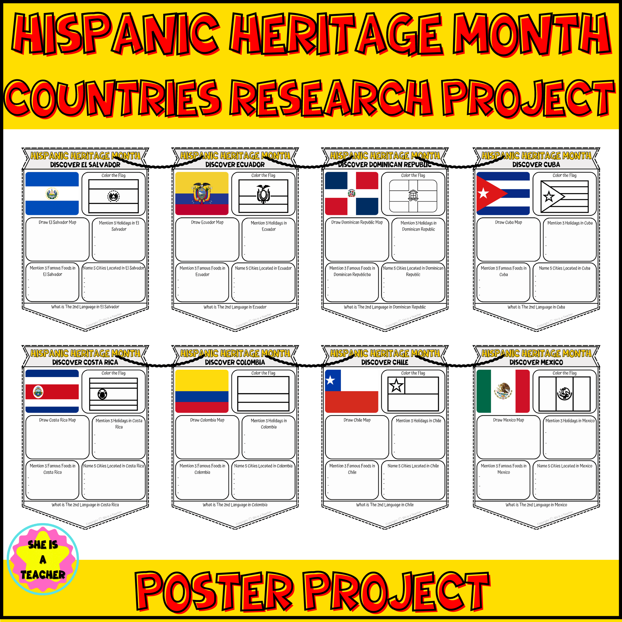 Hispanic Heritage Month Research Project, Countries Research Project ...