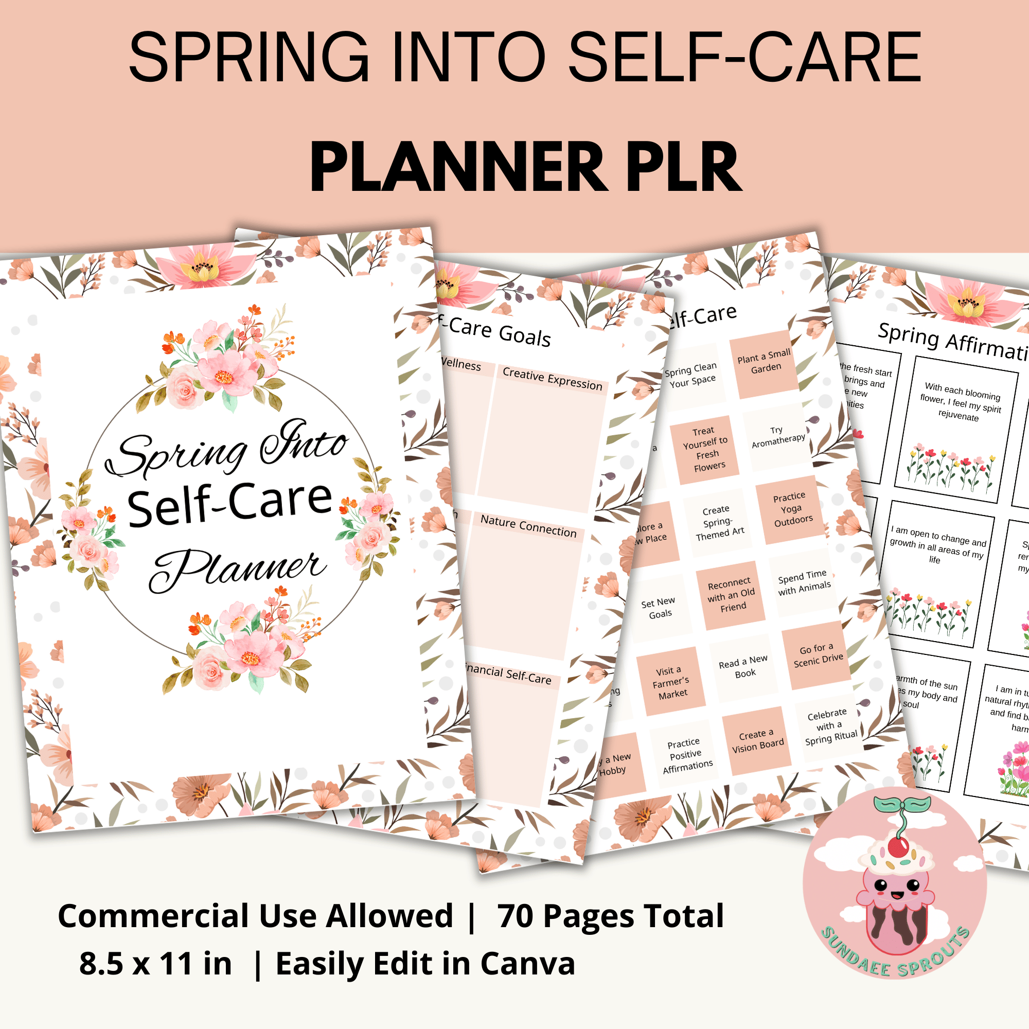 Spring Into Self-Care Planner PLR - Payhip