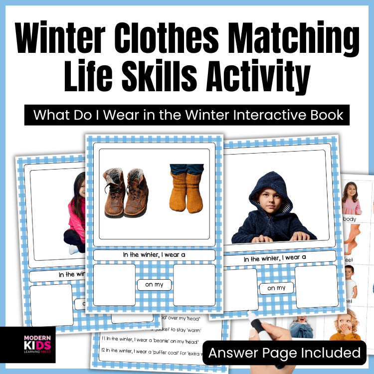 Winter Clothes Matching Life Skills Activity - What Do I Wear in the Winter