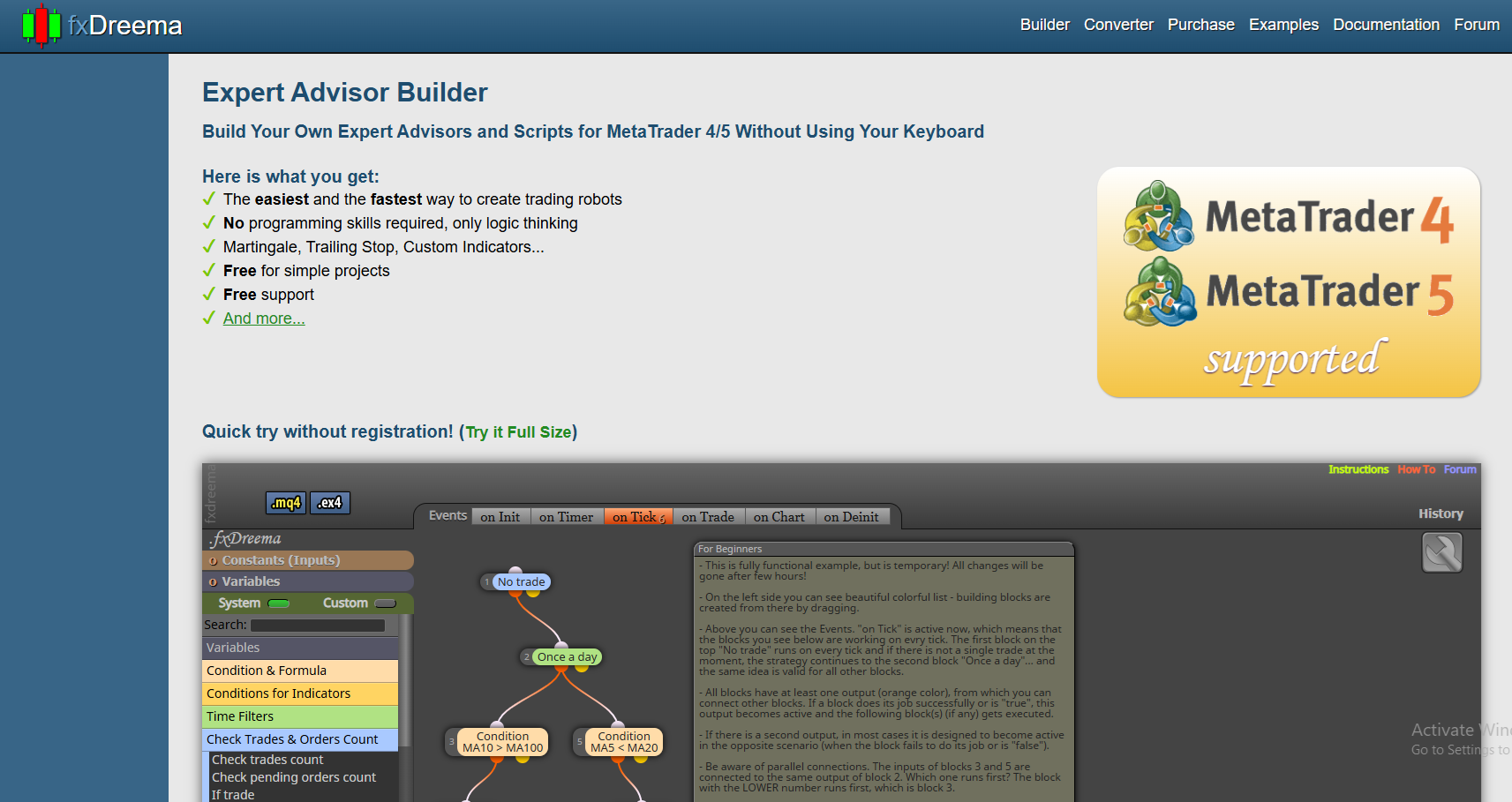 Trading Strategies with FXdreema, MQL4, and MQL5