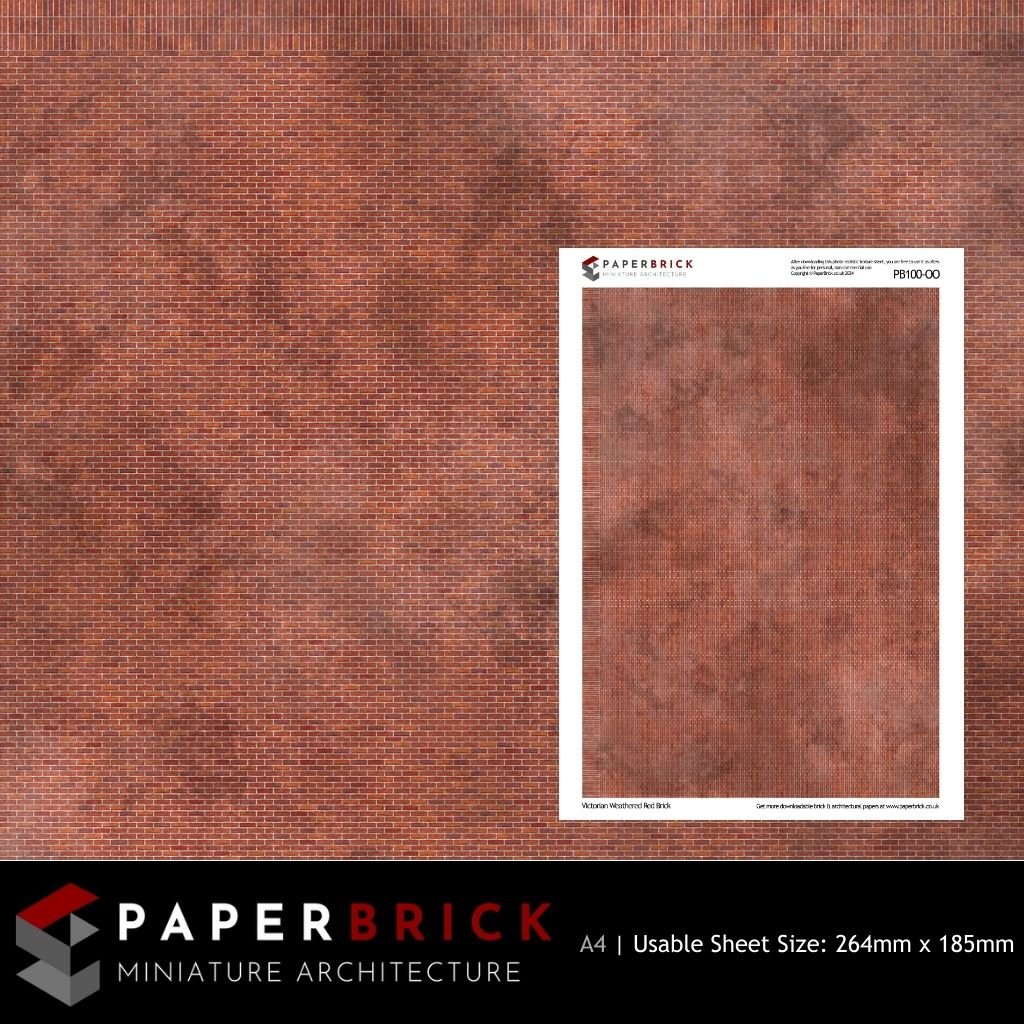 Victorian Red Brick - OO Scale Brick Paper