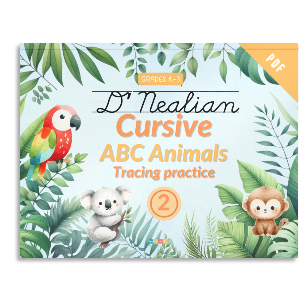 D’Nealian Cursive ABC Animals: Tracing Practice Workbook