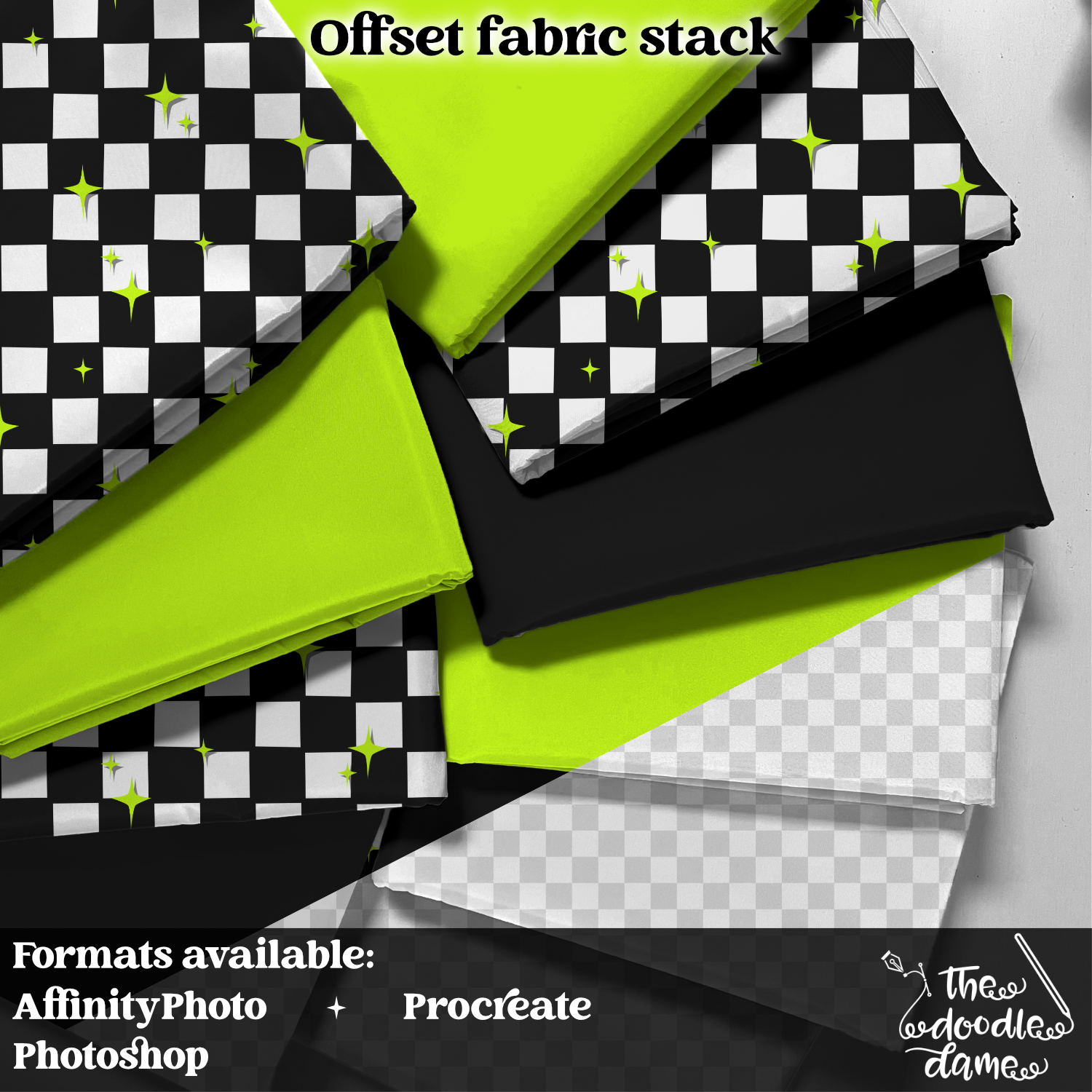 Offset fabric stack mockup - multiple formats