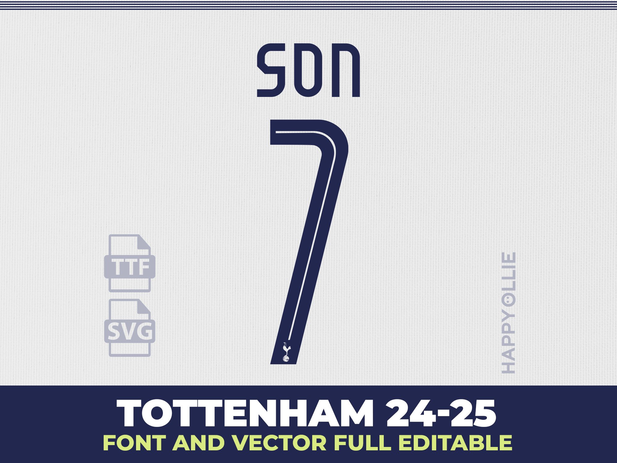 Tottenham Hotspur Spurs, Vector font jersey 24-25 vector 2024 pdf, svg ...
