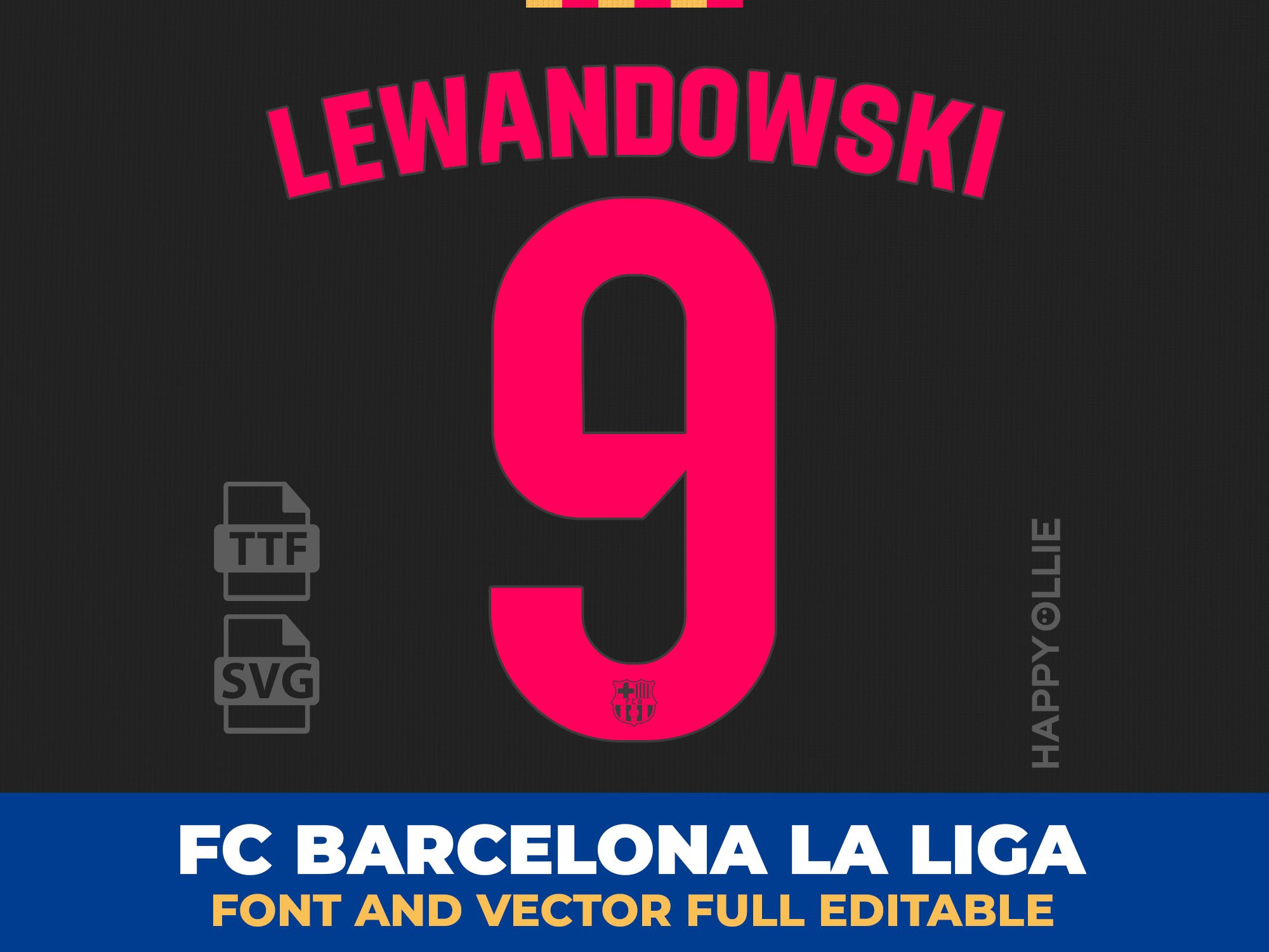 FC Barcelona La Liga, font jersey 24-25 vector 2024 pdf, svg, ttf ...