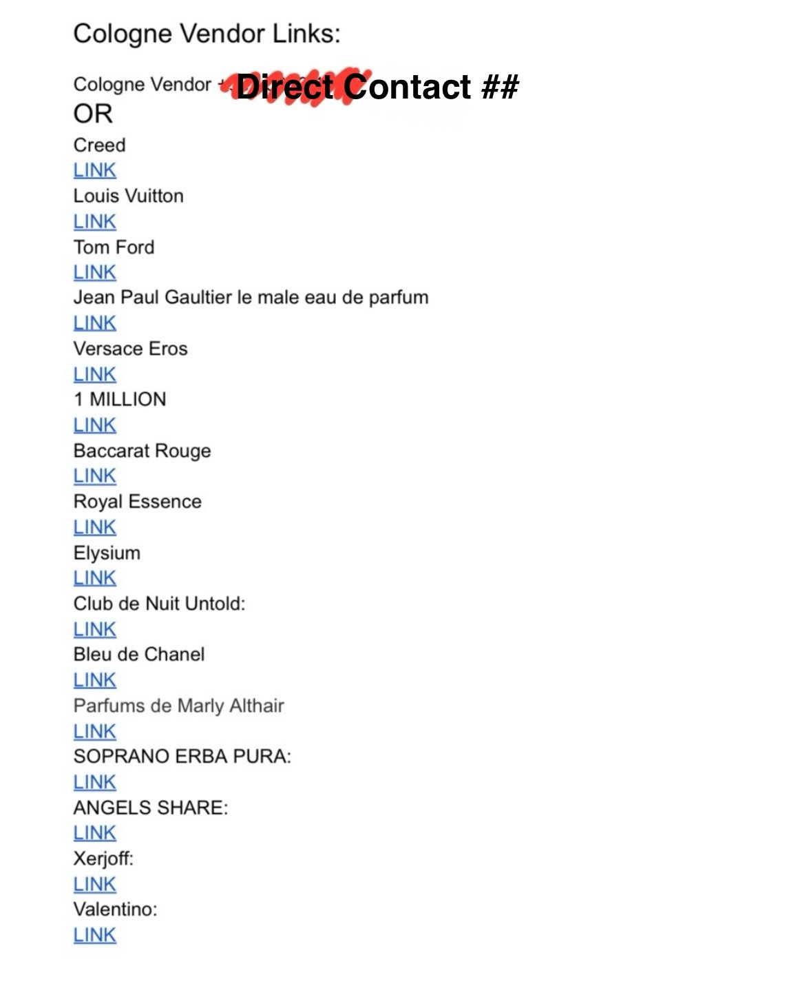 1 to 1 Cologne Vendors List - Payhip