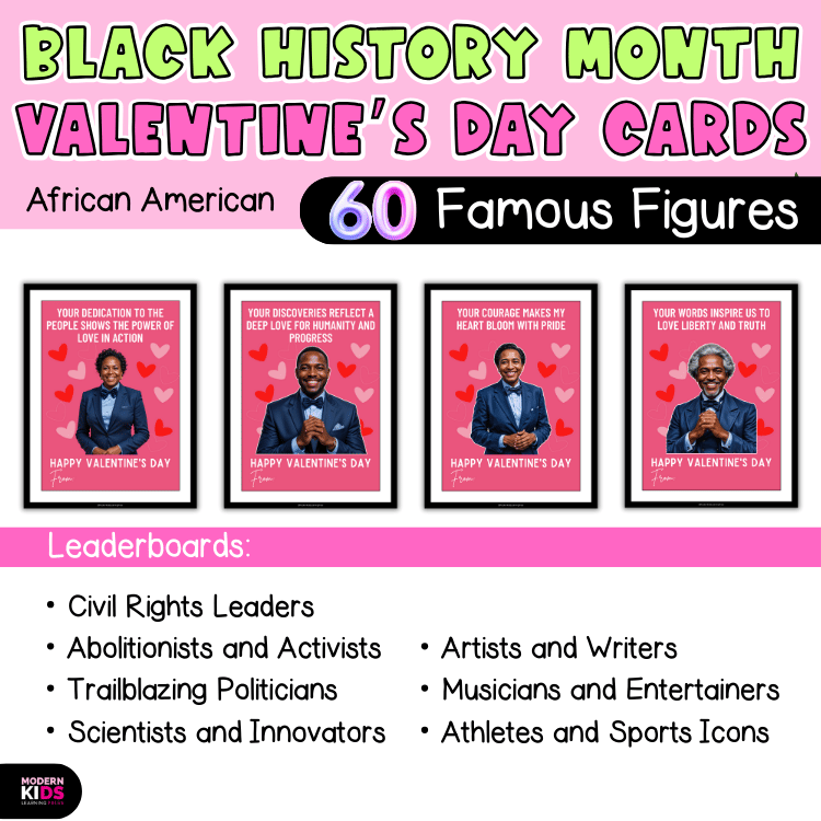 60 Black History Month Valentine's Day Cards - February Famous Figures