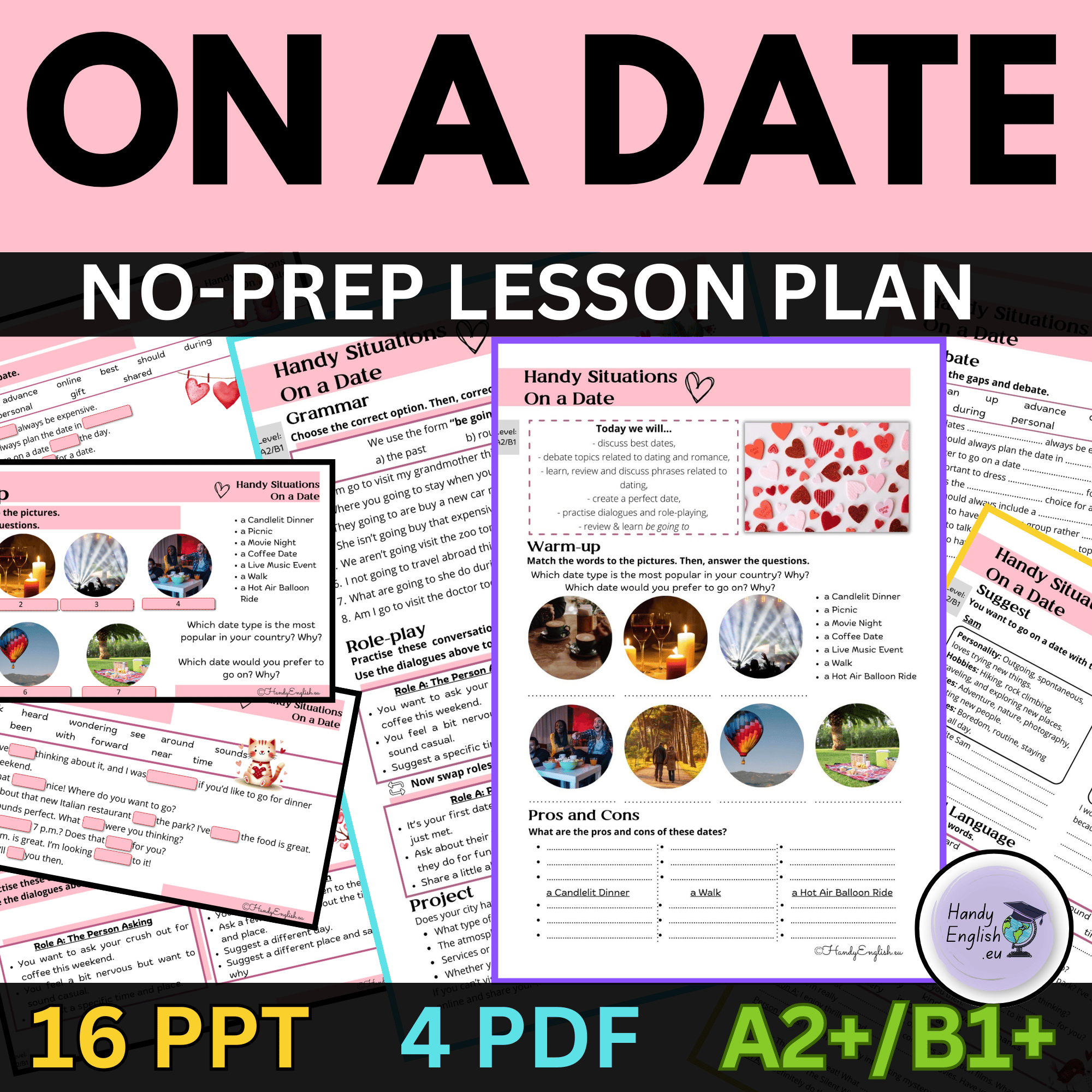 Valentine's Day "On a Date" Survival English no-prep lesson plan ELA ...