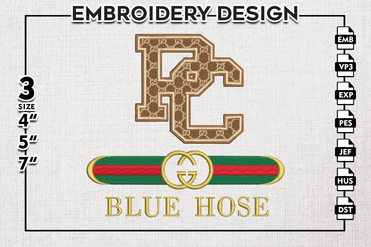 Gu.cci Presbyterian Blue Hose Football Team Embroidery FIles, NCAA ...