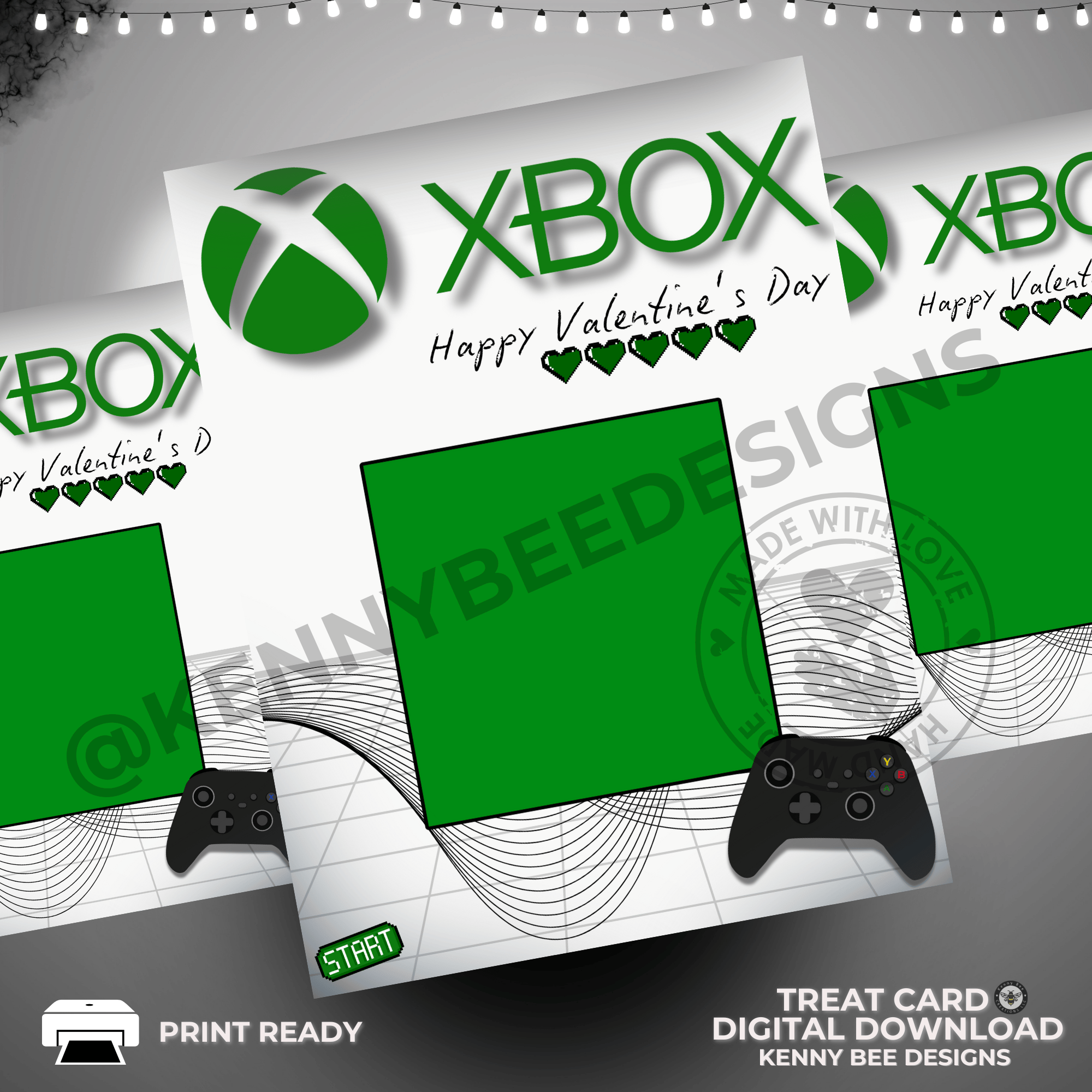 Xbox White Custom Jumbo Valentine Card Digital Designs PNG - 2 ...