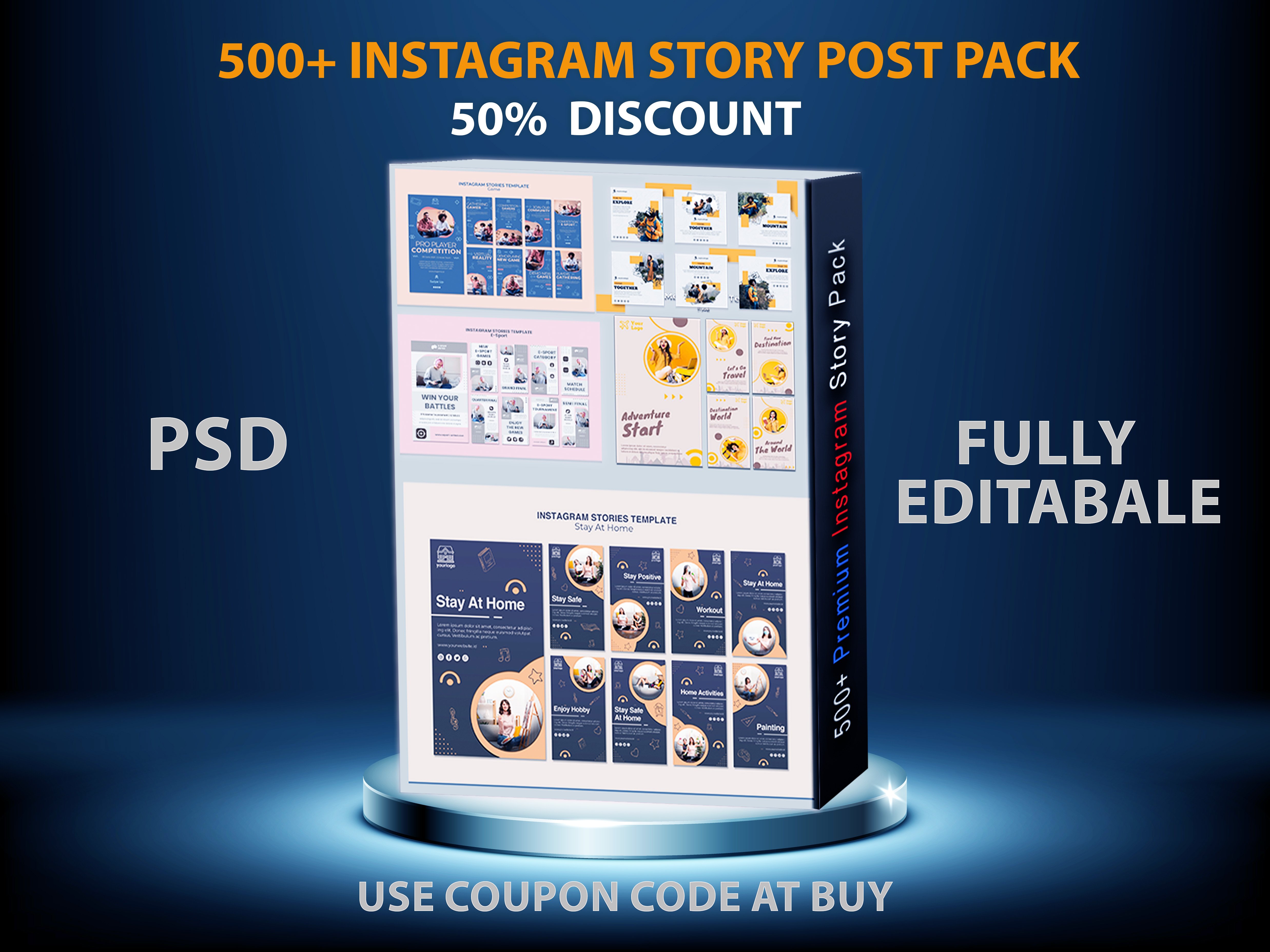 500 Instagram Story Posts Pack PSD - Payhip