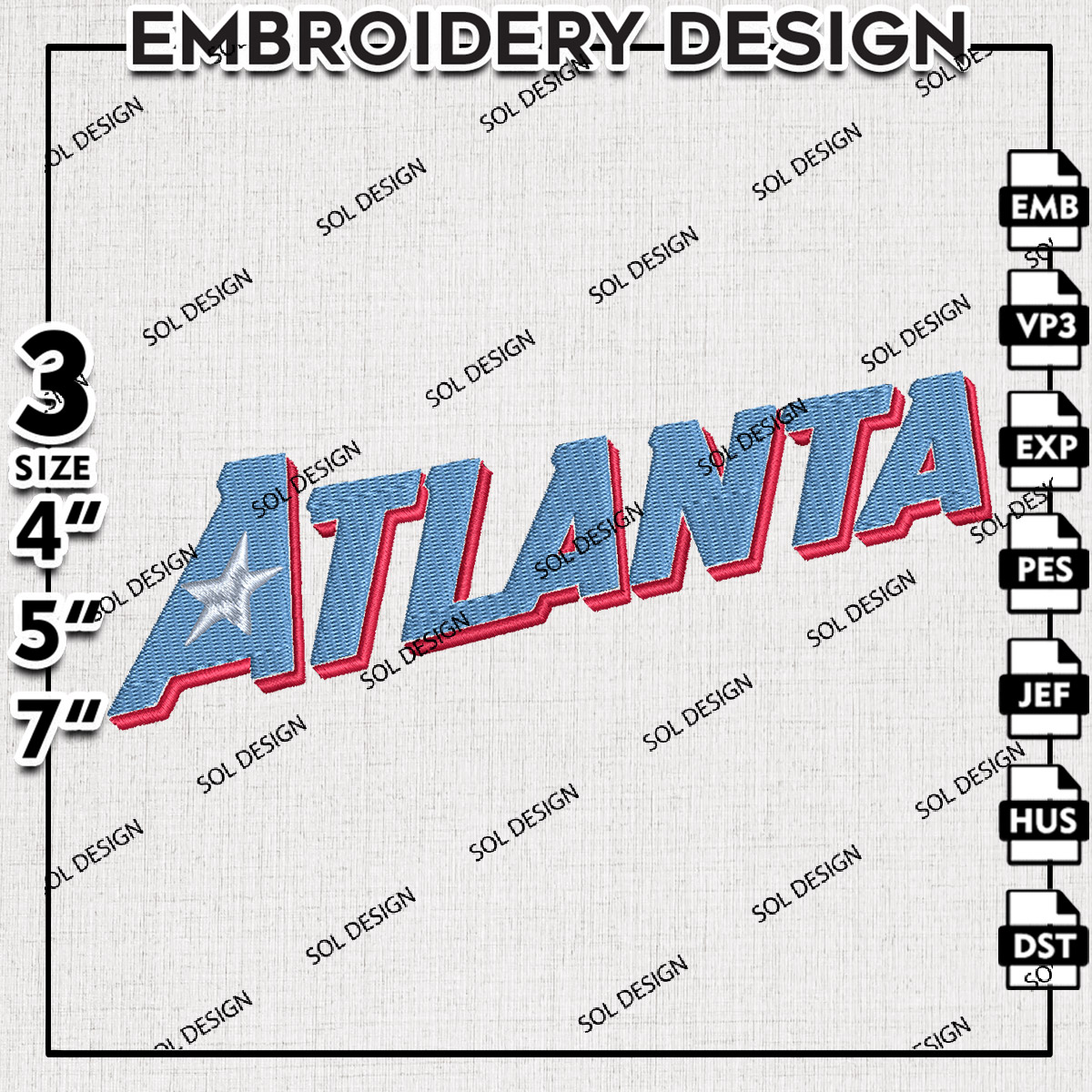 WNBA Atlanta Word Logo Embroidery Files, WNBA Atlanta Dream Team ...