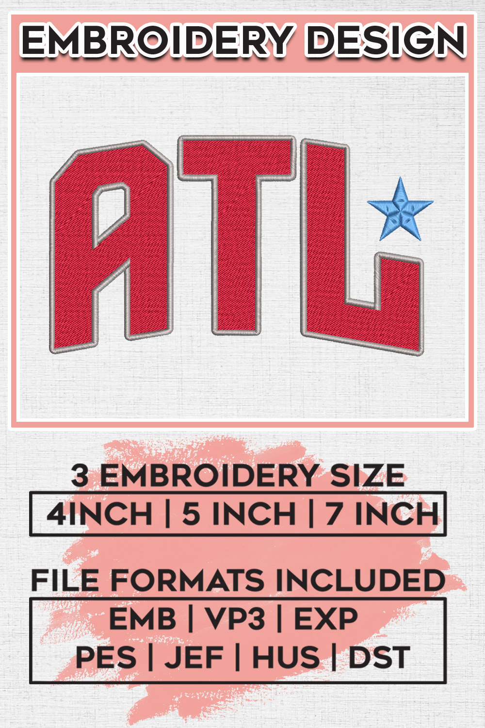 WNBA ATL Atlanta Dream Wordmark Logo Embroidery Files, WNBA Dream Team ...