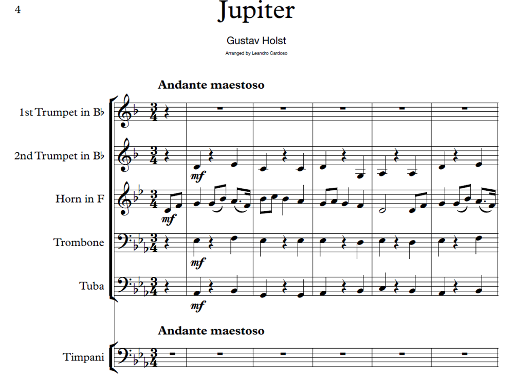 Jupiter (Holst)- Brass Quintet - Payhip