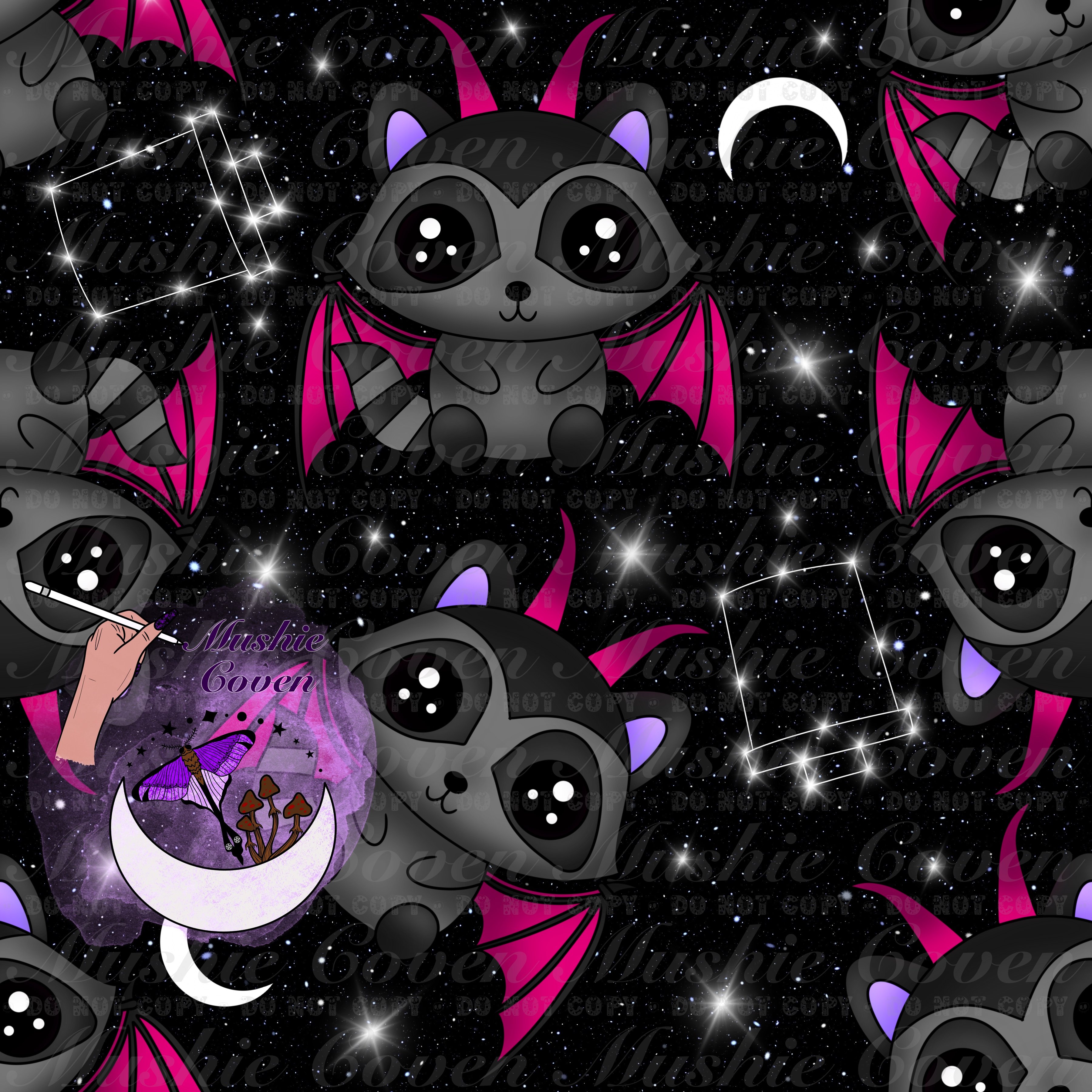 Pink Demon Raccoon Seamless - Payhip