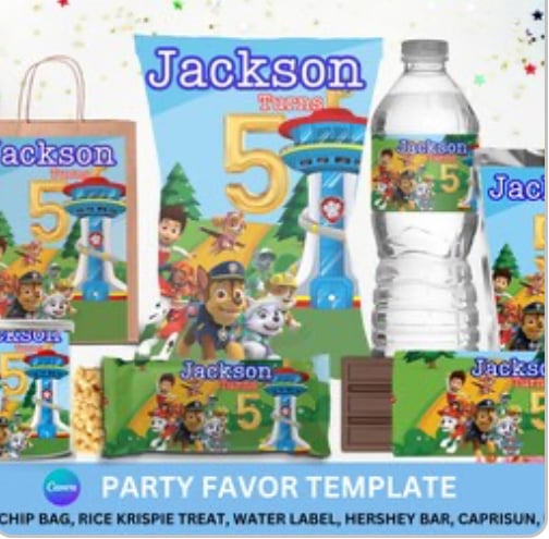 Paw Patrol Custom Name Party Kit, Paw patrol Custom Party Theme ...