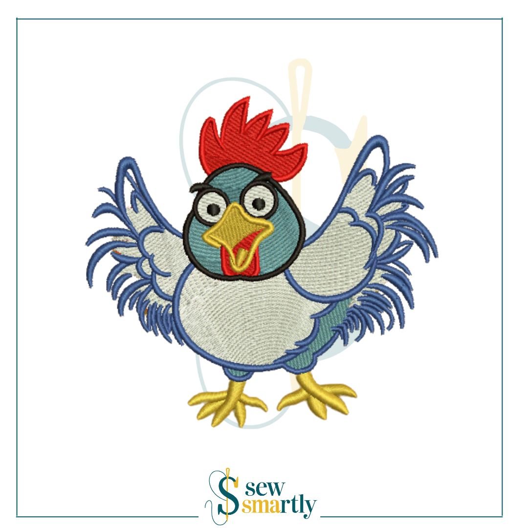 Funny Chicken Embroidery Design | 4 Sizes Digital Pattern | Instant ...