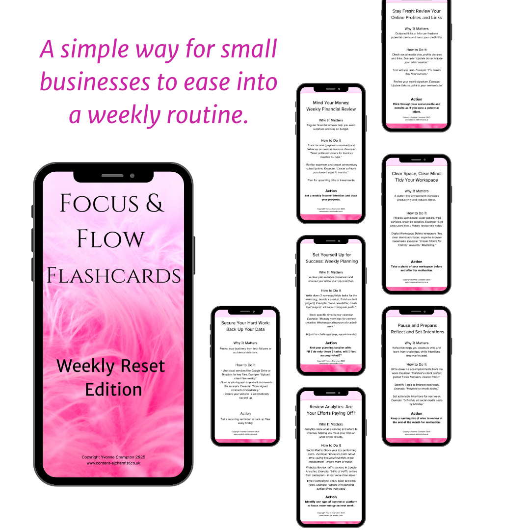 Focus & Flow flashcards - Weekly Reset Edition - PDF version - Payhip
